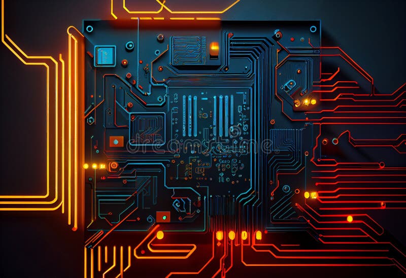 Abstract High Tech Digital Technology Background, Generative AI Stock ...