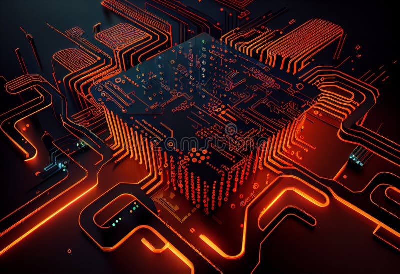 Abstract High Tech Digital Technology Background, Generative AI Stock ...