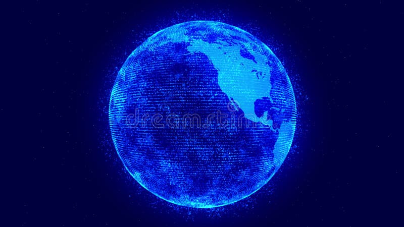 Abstract High Tech Earth Globe Animation with Seamless Loop Stock Video ...