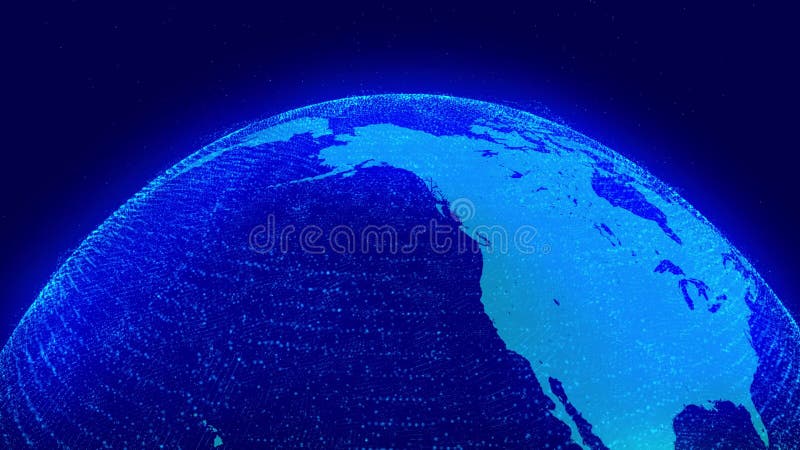 Abstract High Tech Earth Globe Animation with Seamless Loop Stock Video ...