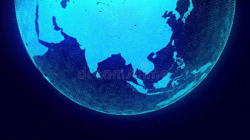 Abstract High Tech Earth Globe Animation with Seamless Loop Stock ...