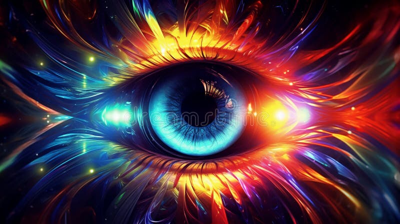 Abstract High Tech Eye Concept, AI Generative Stock Illustration ...