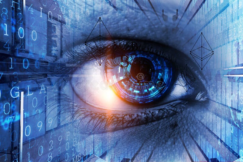 Abstract High Tech Eye Concept Stock Image - Image of fusion, code ...