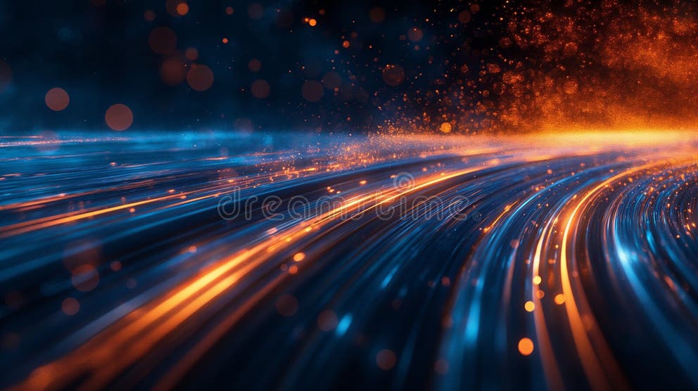 Abstract High Technology Lines Connect of Future on Dark Background ...