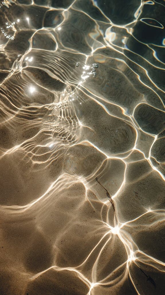 Abstract Highlight of Shallow Tide Pool with Light Reflections and ...