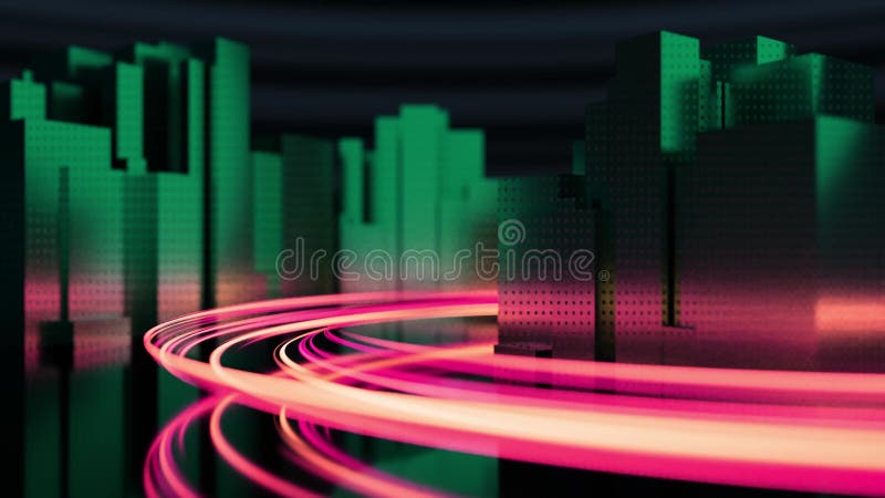 Abstract Highway in the City Seamless Loop Background. Cyberpunk City ... Abstract Highway in the City Seamless Loop Background. Cyberpunk City ...