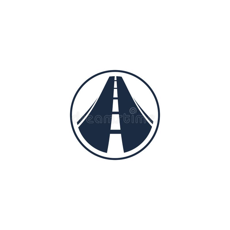 Abstract Highway Element in Circle Logo, Round Shape Logotype with Road ...