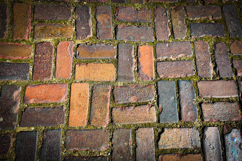Abstract Historic Brickwork Brick Weathered Path Sidewalk Cobblestone ...