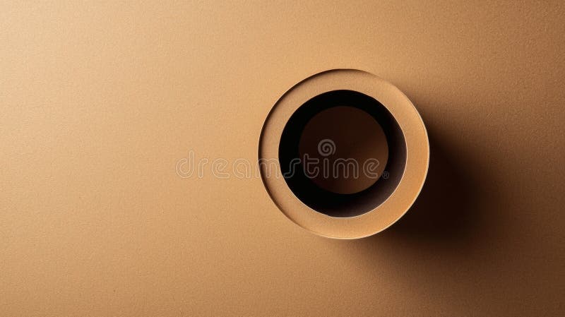 Abstract Hole in Beige Paper Minimalist Design with Light Gradient ...