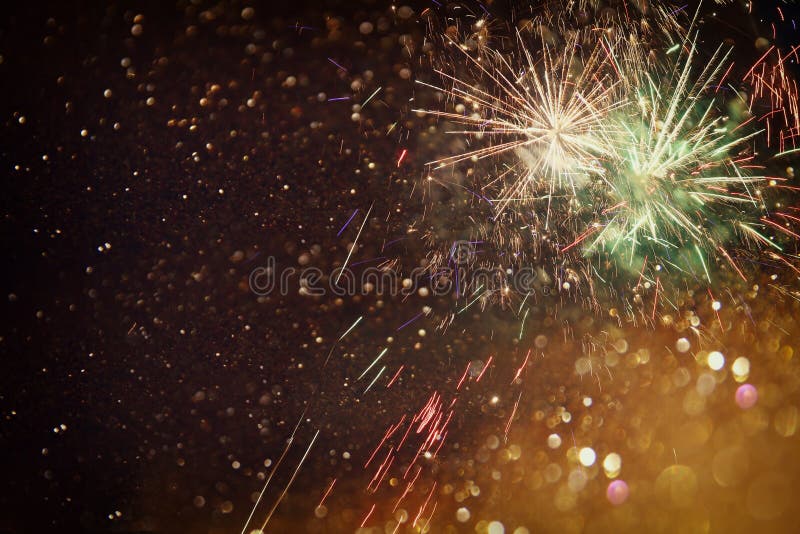 Abstract Holiday Background, Glitter Lights and Firework Overlay Stock ...