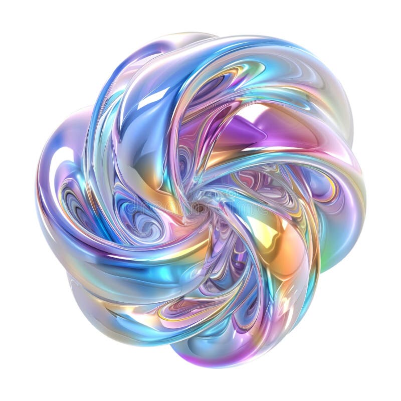 Abstract Holo Round Shape Neon on Transparent Background - Ai Generated ...