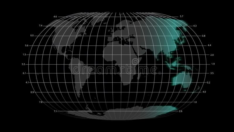 Abstract Hologram of World Map in Digital Space, Suitable for Use in ...