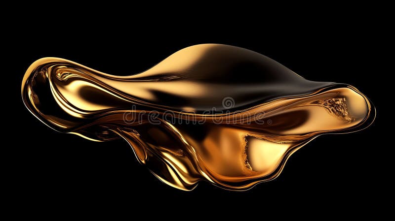 Abstract Holographic Blob Shape with Melting Liquid Effect on a Black ...