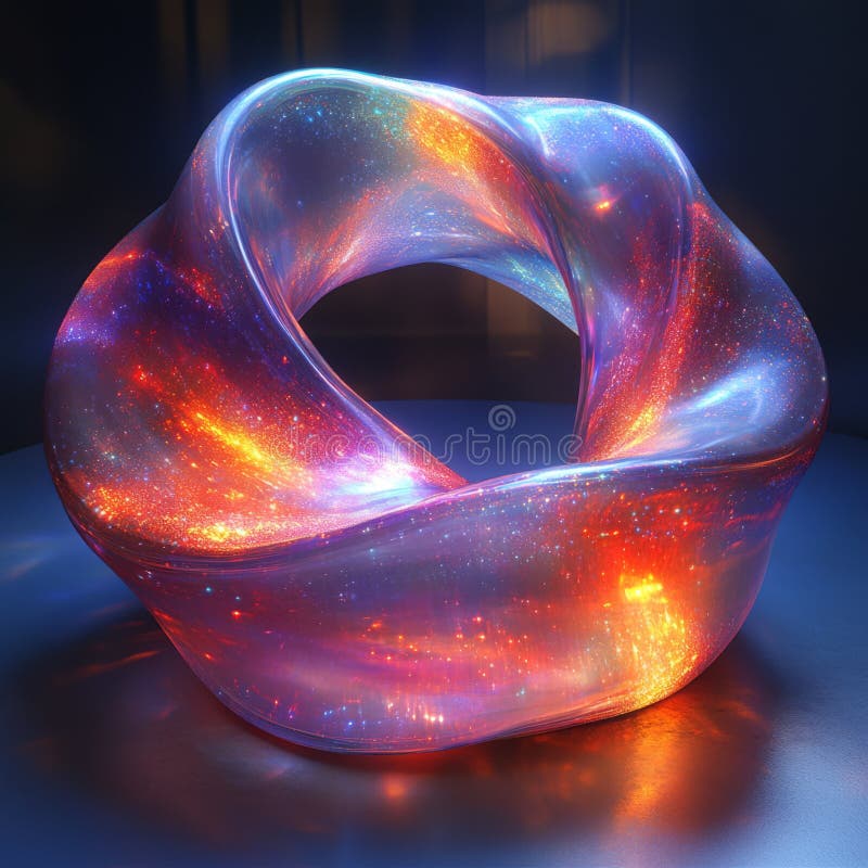 Abstract Holographic Cosmic Ring Stock Illustration - Illustration of ...