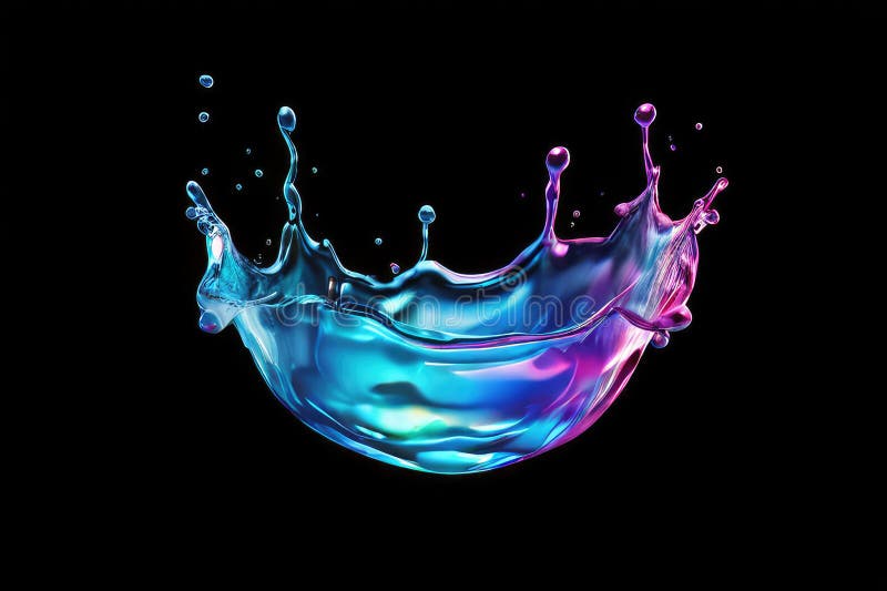 Abstract Holographic Drop Shape. Liquid Colorful Splash Stock ...