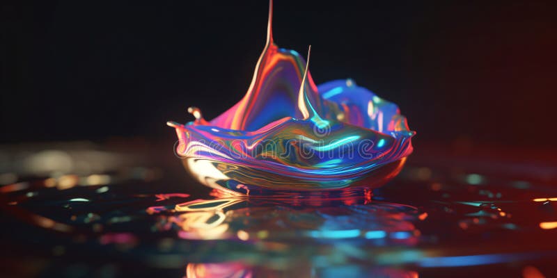 Holographic Colorful Splash Stock Illustration - Illustration of purple ...