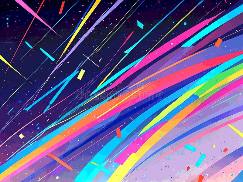 Abstract Holographic Memphis Confetti Kids Rainbow Pattern Background ...