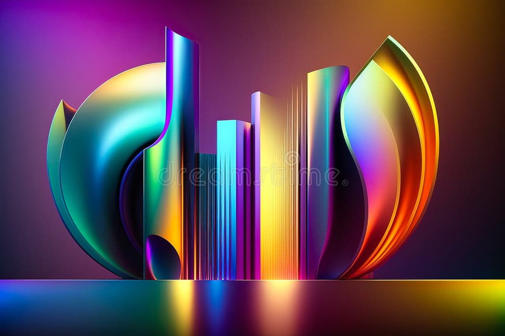 Abstract Holographic Multi-colored Crystals with Rays and Waves of ...