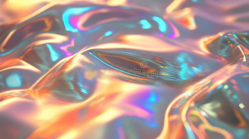 Abstract Holographic Texture, Shimmering Iridescent Surface Stock Image ...