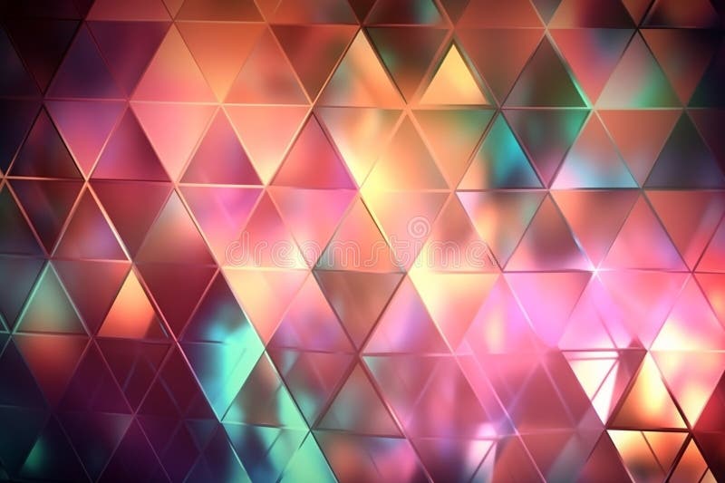 Abstract Holographic Triangles Vibrant and Reflective Background ...