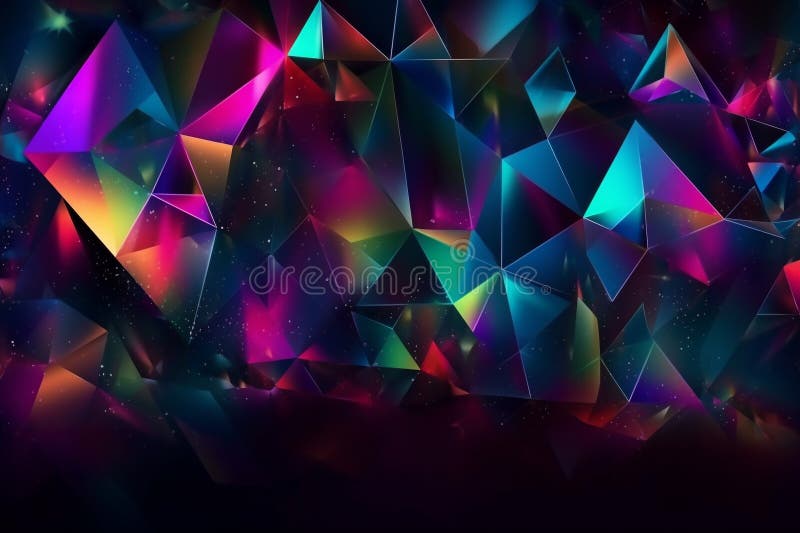 Abstract Holographic Triangles Vibrant and Reflective Background ...