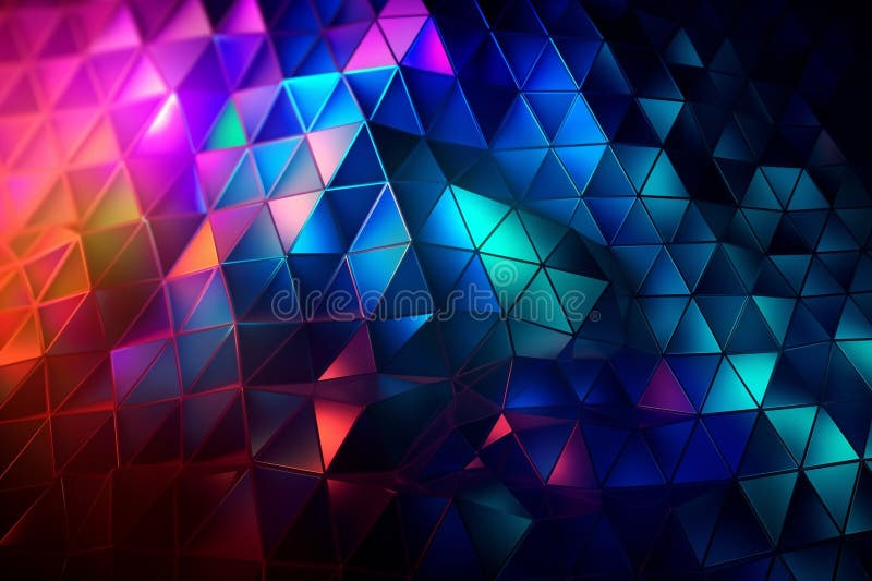 Abstract Holographic Triangles Vibrant and Reflective Background ...