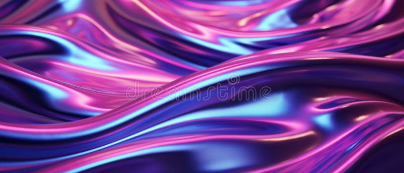 Abstract Holographic Wavy Background with Vaporwave Vibes. Stock Image ...