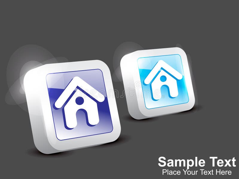 Abstract home icon button stock vector. Illustration of homepage - 27554923