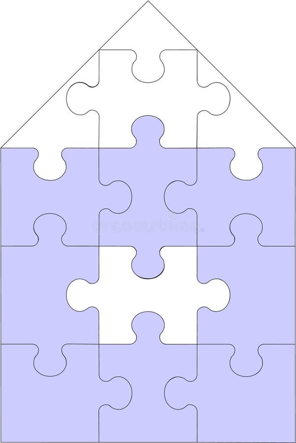 Home puzzle stock illustration. Illustration of building - 14346394
