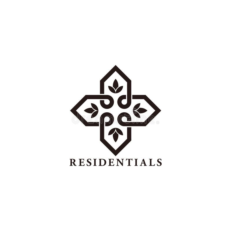 Abstract Homes Resident Leaf Natural Design Symbol Logo Vector Stock ...