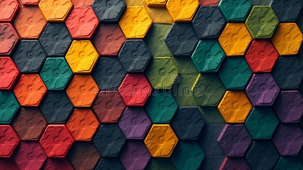 Abstract Honeycomb, Colorful Hexagon Pattern Texture High Quality Image Stock Illustration ...