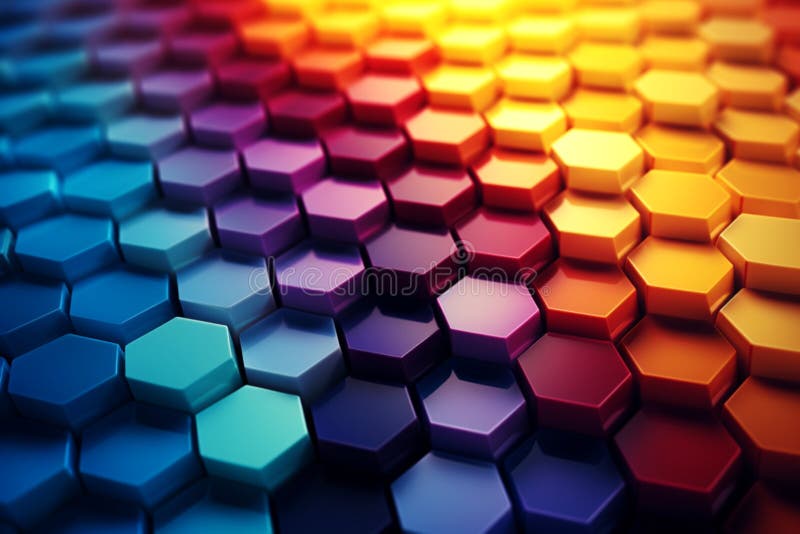 Abstract Honeycomb Gradient Background. Hexagon Grid Cells Pattern ...