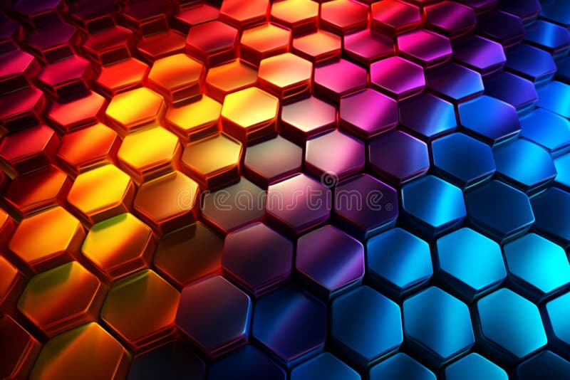 Abstract Honeycomb Gradient Background. Hexagon Grid Cells Pattern ...