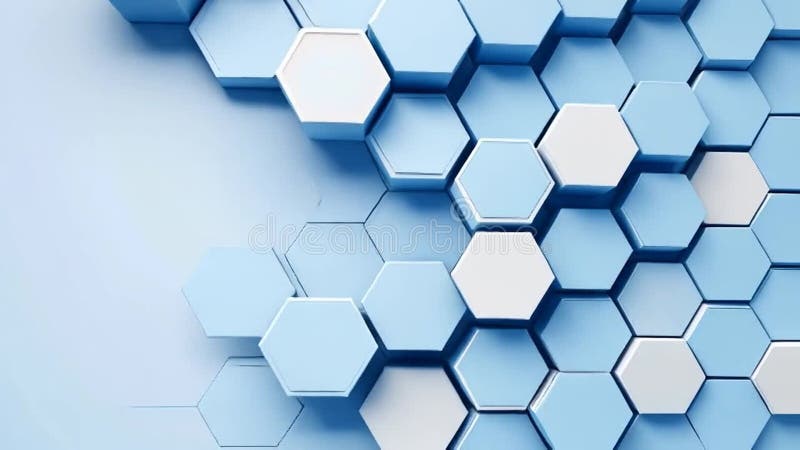 Abstract Honeycomb Pattern of Light Blue and White Hexagonal Tiles ...