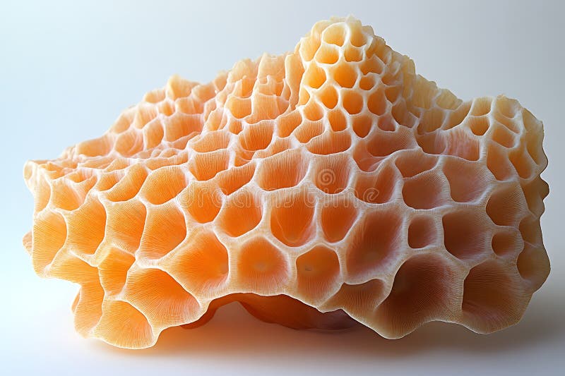 Abstract Honeycomb Structure, Orange Interconnected Cells, Organic ...
