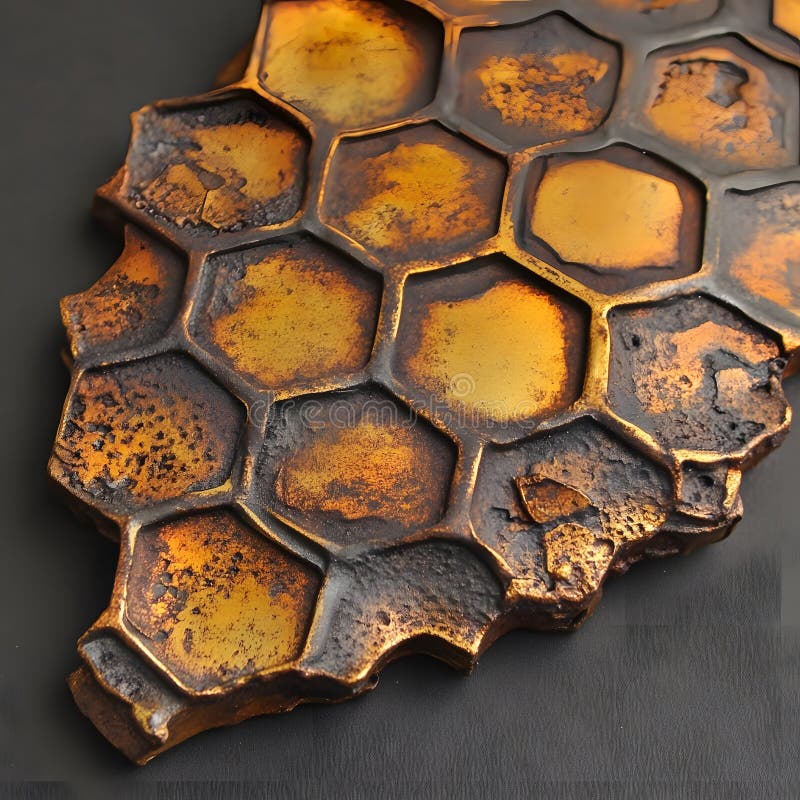 Abstract Honeycomb Texture Golden Bronze Pattern Royalty Free Image ...