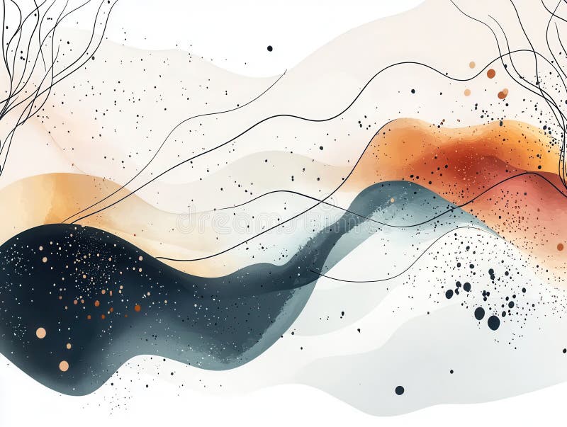 Abstract Horizon with Fluid Lines. Stock Illustration - Illustration of ...