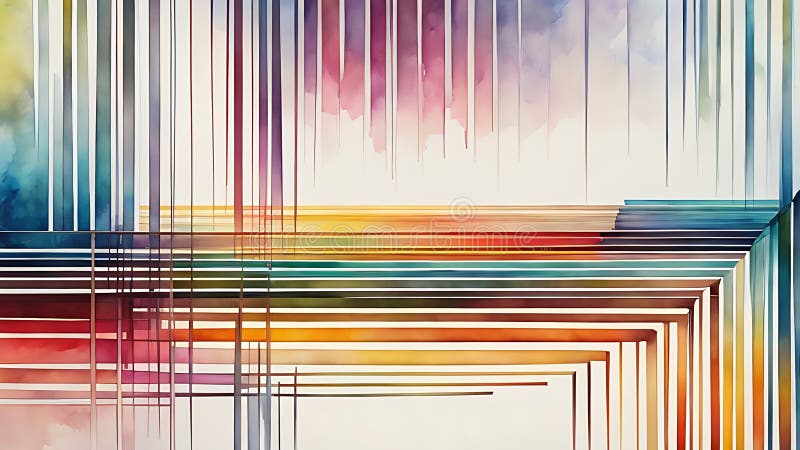 Abstract Horizontal Background Painted with Watercolors. Hand Drawn ...
