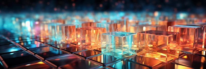 Abstract Horizontal Background for Website Header with Geometric Cubes ...