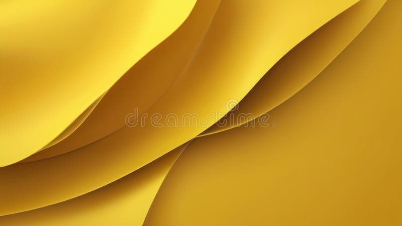 Abstract Horizontal Background. Yellow Curved Lines on a Yellow ...