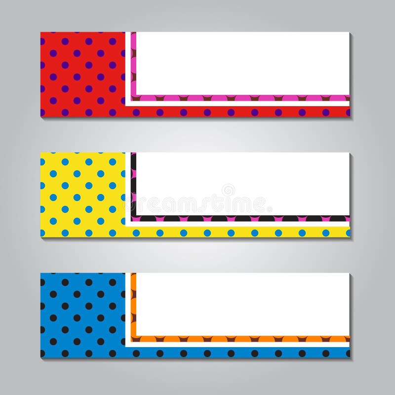 Abstract Horizontal Banner Design with Dot and Memphis Striped ...