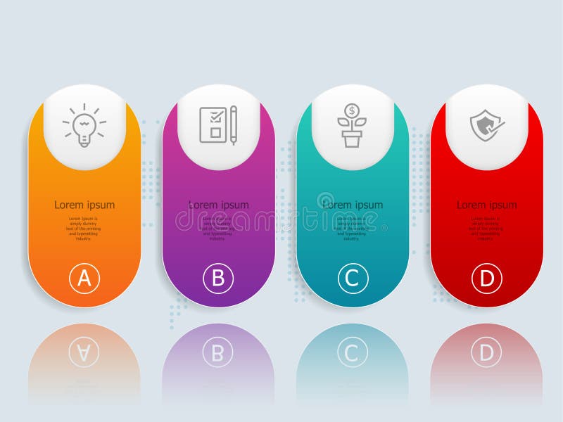 Abstract Horizontal Banner Infographics with Business Icons Stock ...