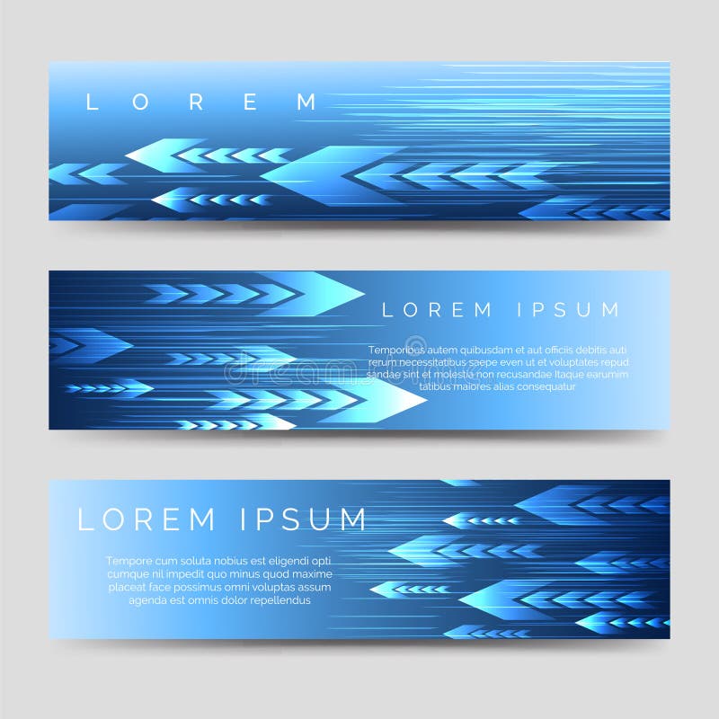 Abstract Horizontal Banner Template with Arrows Stock Vector ...