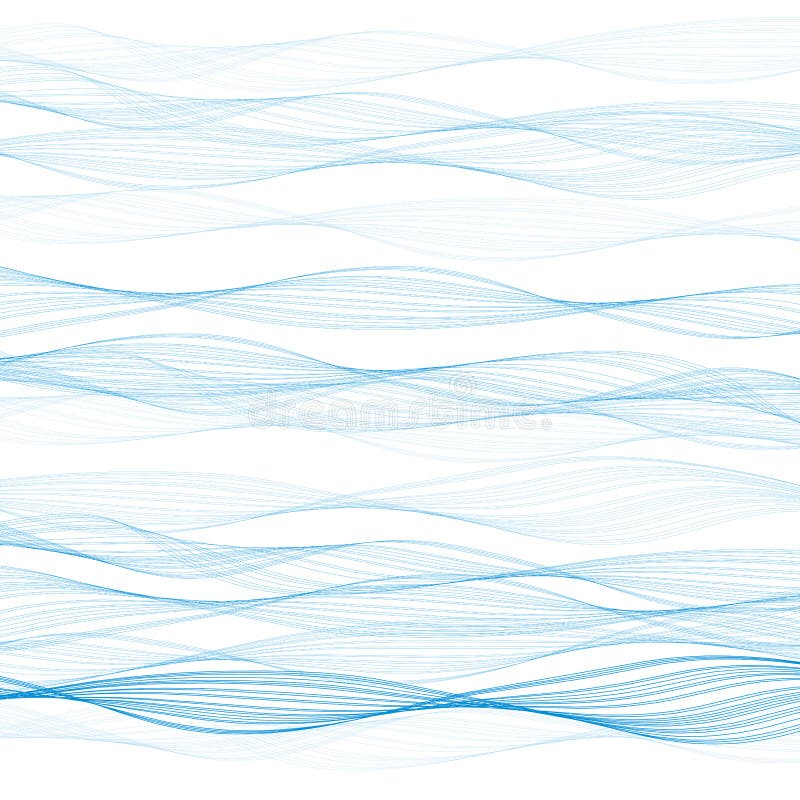 Abstract Horizontal Blue Waves, Sea Illustration, Vector Background ...