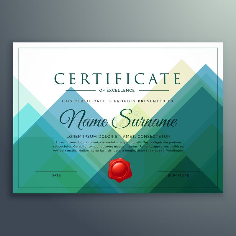 Horizontal Certificate Template Design Stock Vector - Illustration of ...