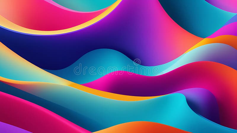 Abstract Horizontal Colorful Gradient Volume Wave Texture Background ...