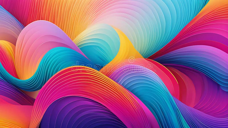 Abstract Horizontal Colorful Gradient Wave Texture Background. Smooth ...