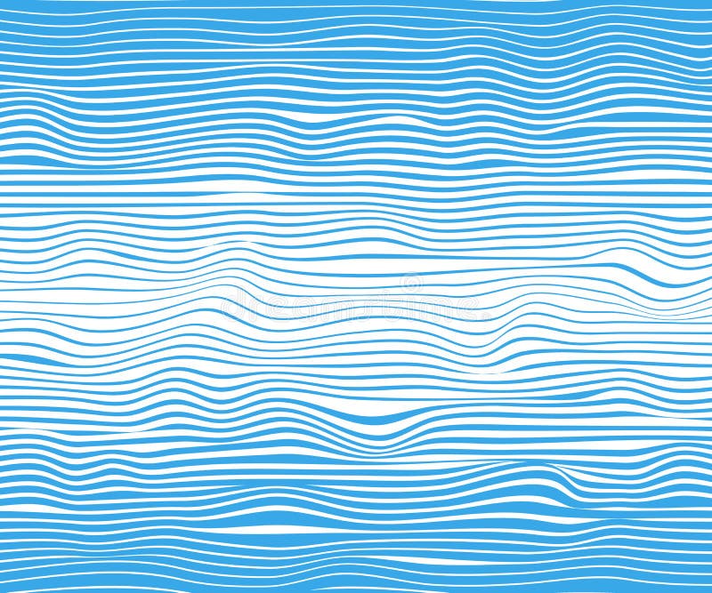 Abstract Horizontal Lines, Blue Wave, Winding. Vector Illustration ...