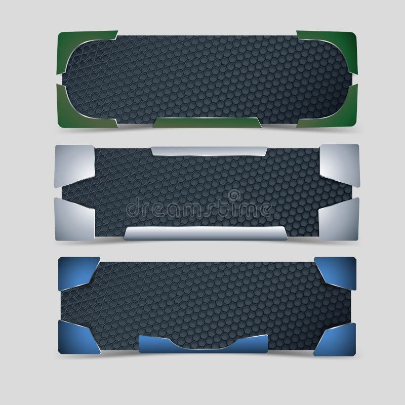 Abstract Horizontal Metal Banner Stock Vector - Illustration of mesh ...