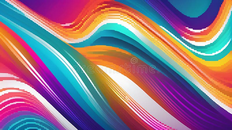 Abstract Horizontal Multicolored Gradient Wave Texture Background ...